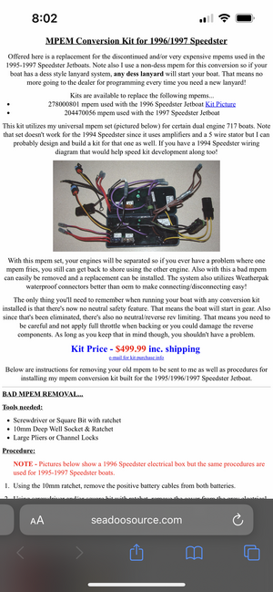 1996 speedster mpem | Sea-Doo Forum